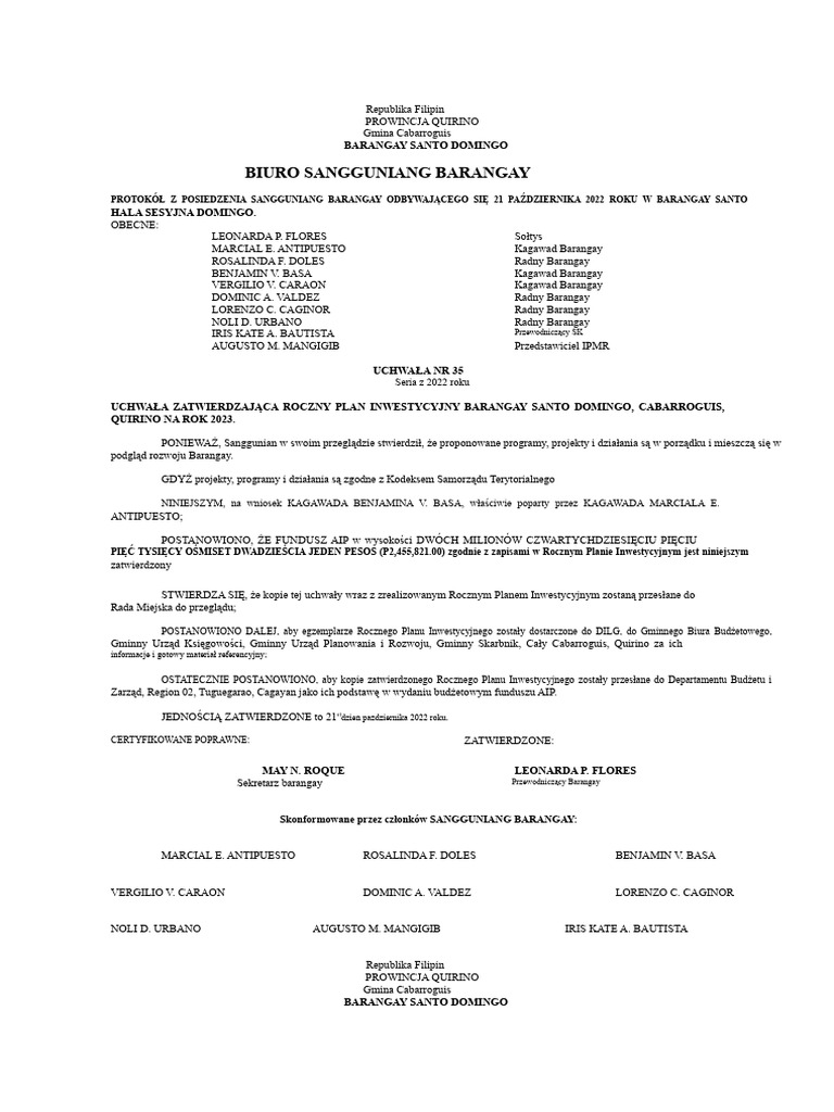 RESOLUCJA AIP 2023 | PDF