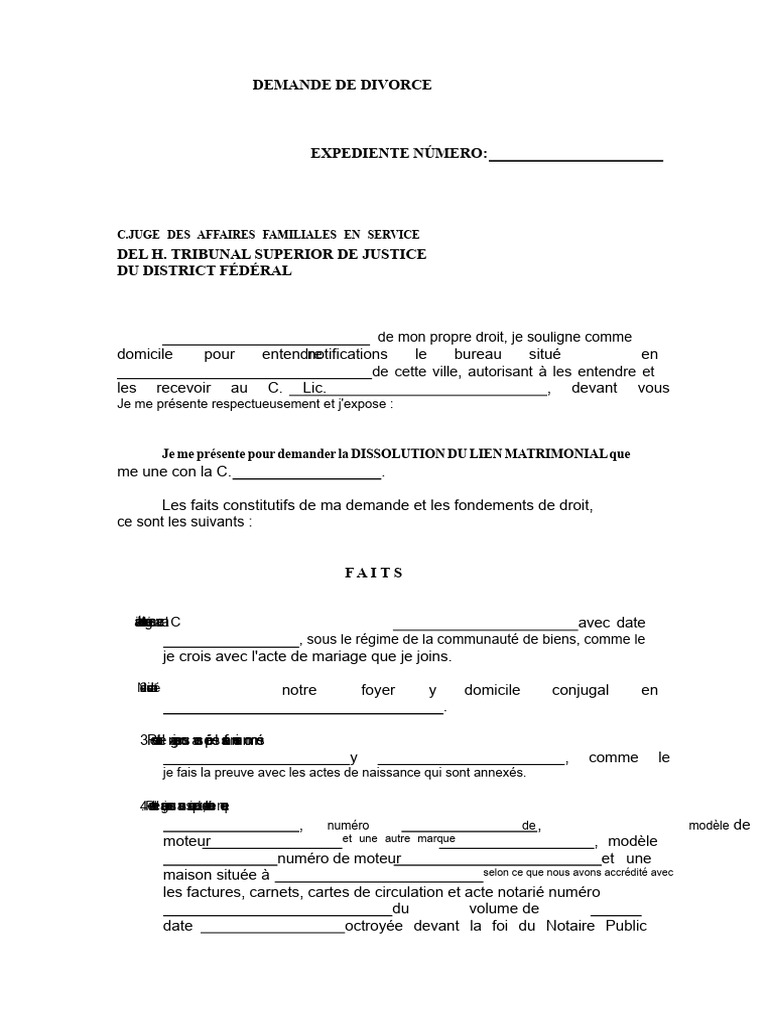 Demande de dissolution du mariage | PDF | Divorce | Justice