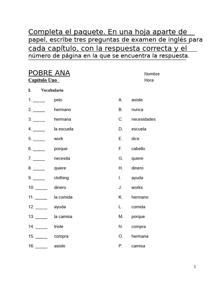 Pobre Ana Packet | PDF