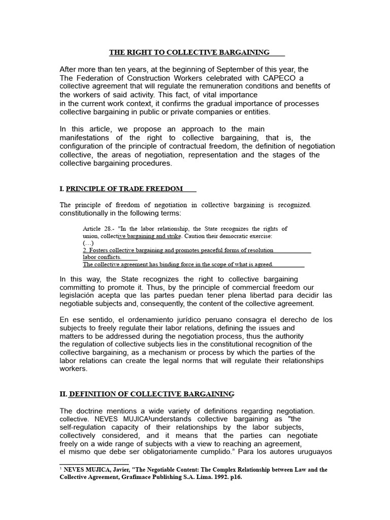 COLLECTIVE BARGAINING.doc | PDF | Collective Bargaining | Employment