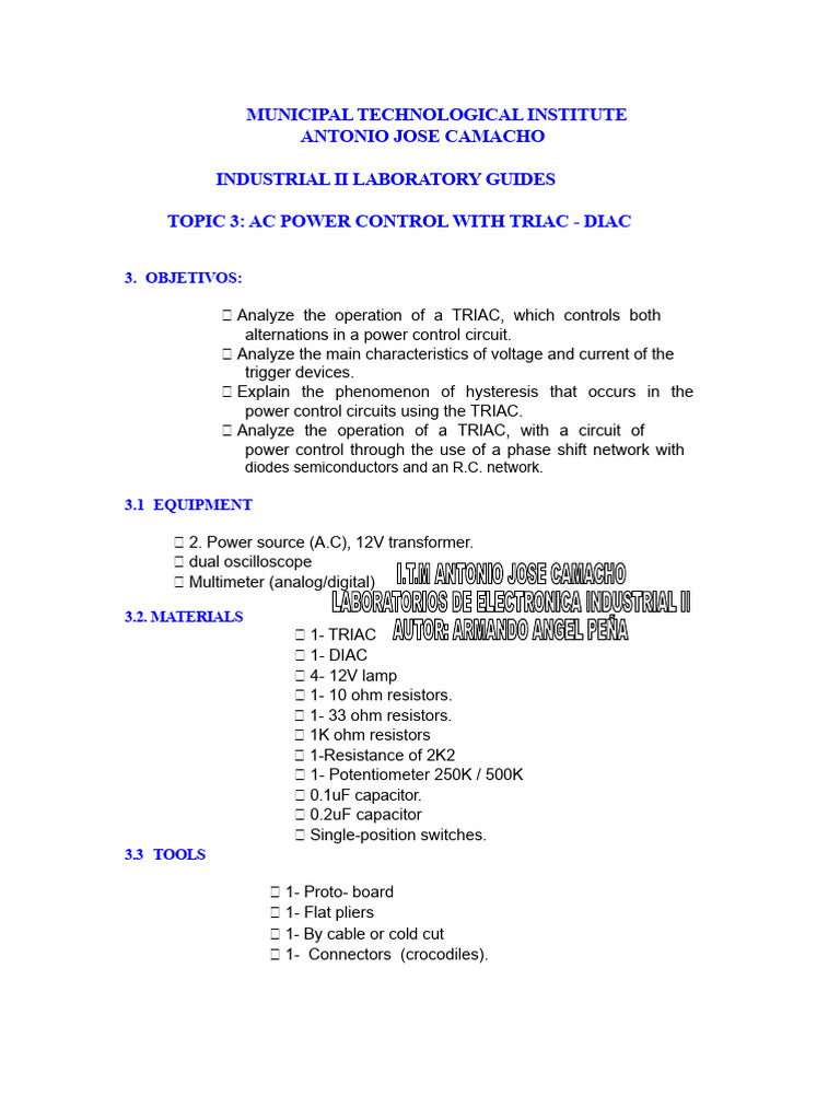TRIAC-DIAC AC Power Control Guide | PDF | Capacitor | Electrical Network