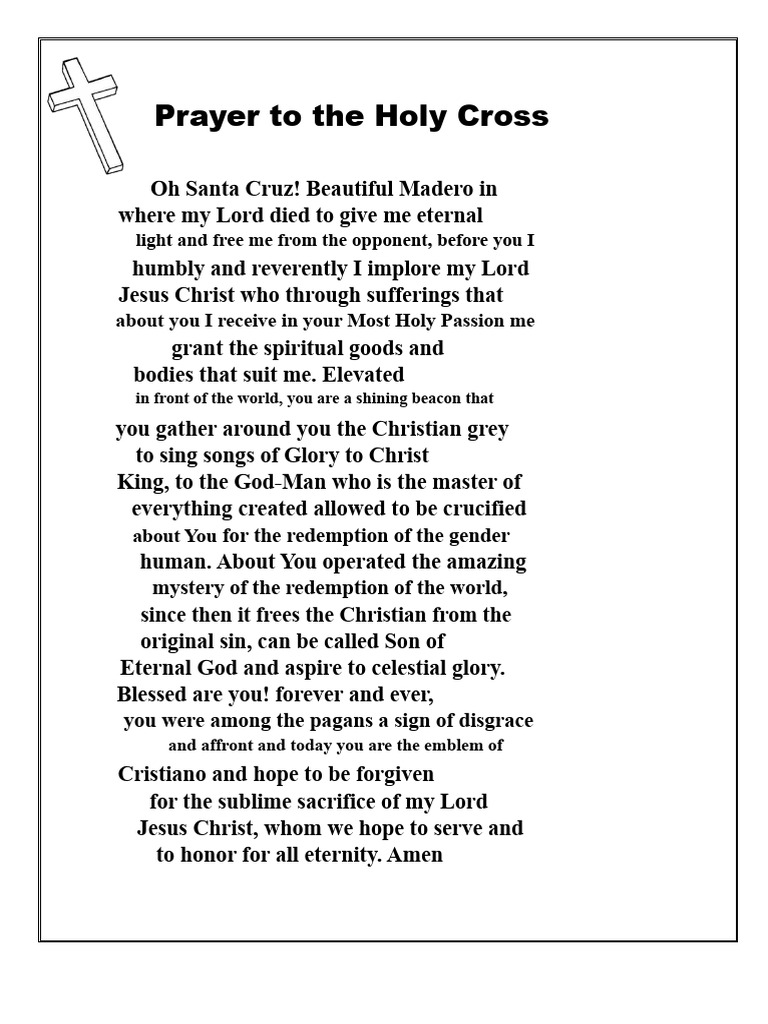 Prayer to the Holy Cross for Redemption | PDF