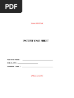 Patient Case Sheet Format for Hospitals | PDF | Social Science | Law
