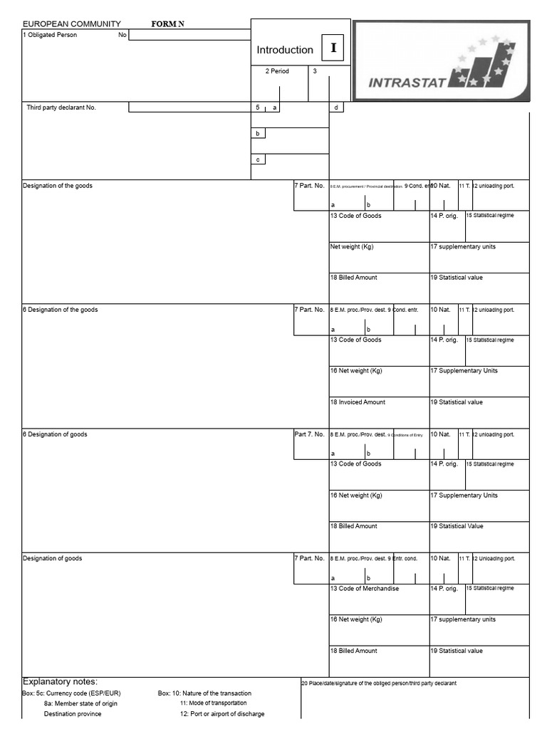 Intrastat Forms | PDF