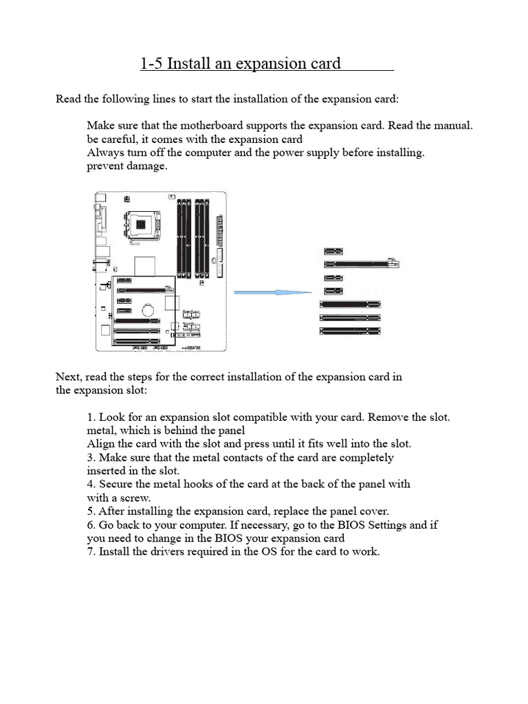 Expansion Card Installation | PDF