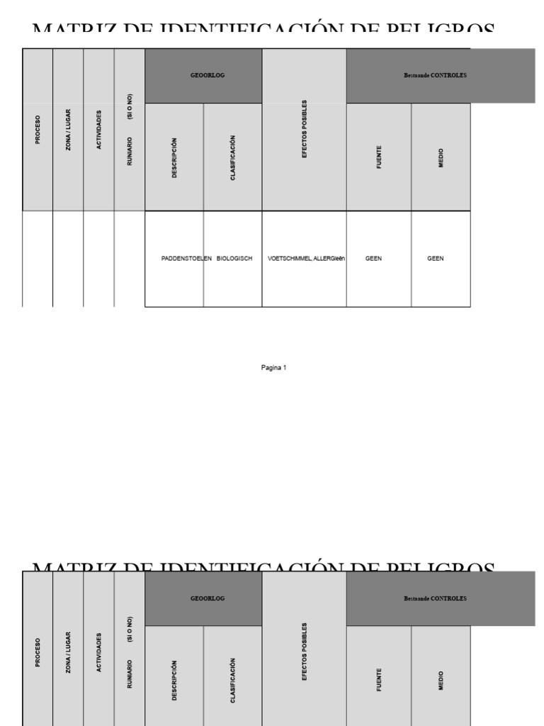 Risico Matrix Formaat MAGAZIJN | PDF
