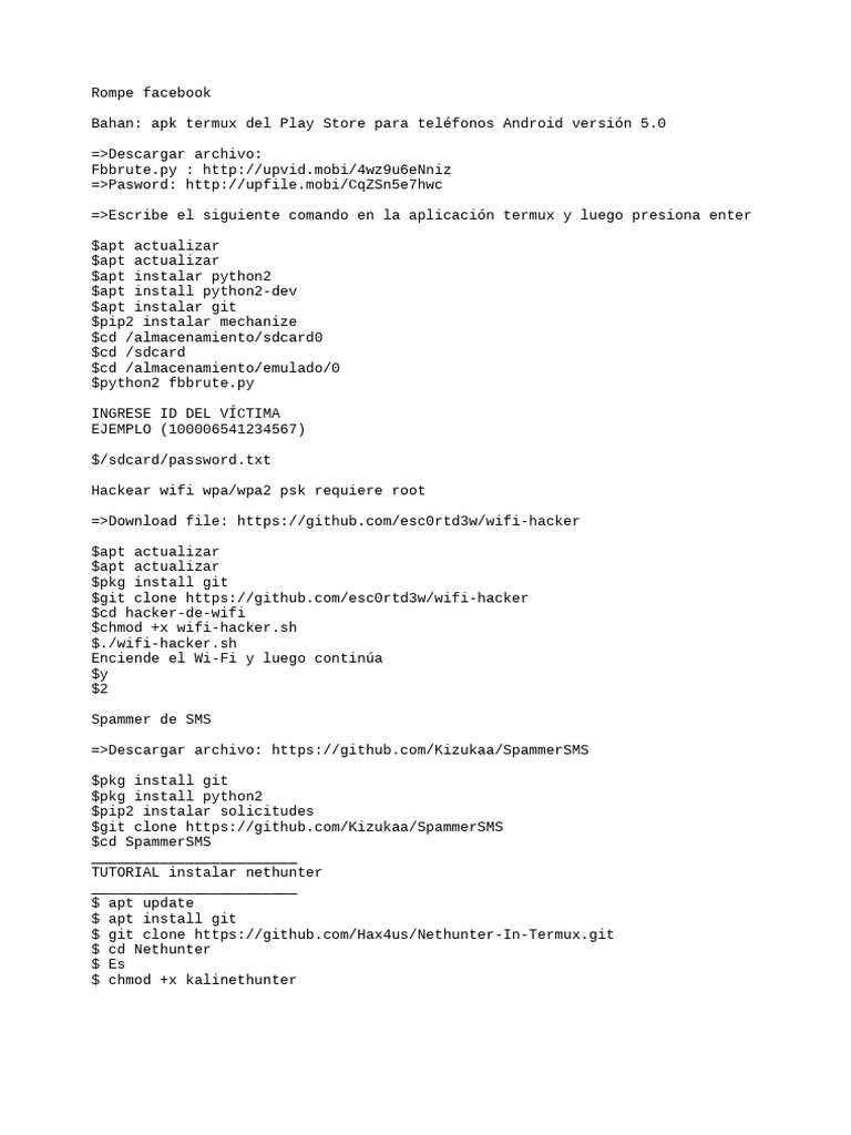 Script Termux (Sfile.mobi) | PDF | Familias de sistemas operativos | Desarrollo de software
