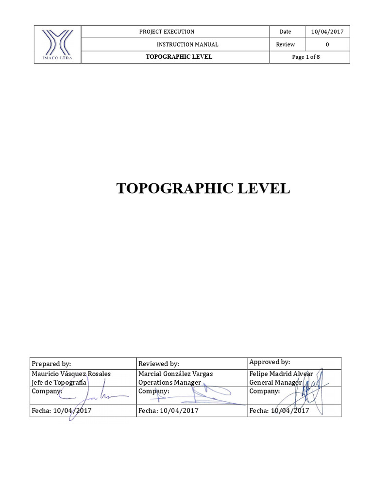 Topographic Level Verification (Rev.0) | PDF | Perpendicular ...