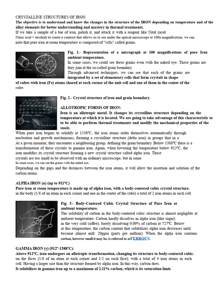 Crystalline Structures of Iron Explained | PDF | Iron | Crystal Structure