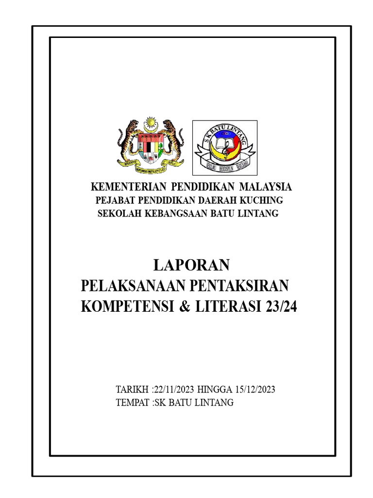 Laporan Pelaksanaan PKL SK Batu Lintang | PDF