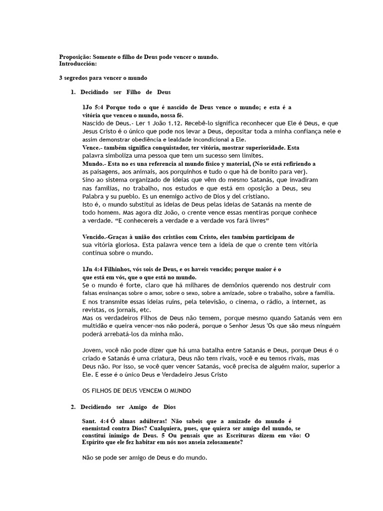 Como Vencer O Mundo | PDF | Deus | Jesus