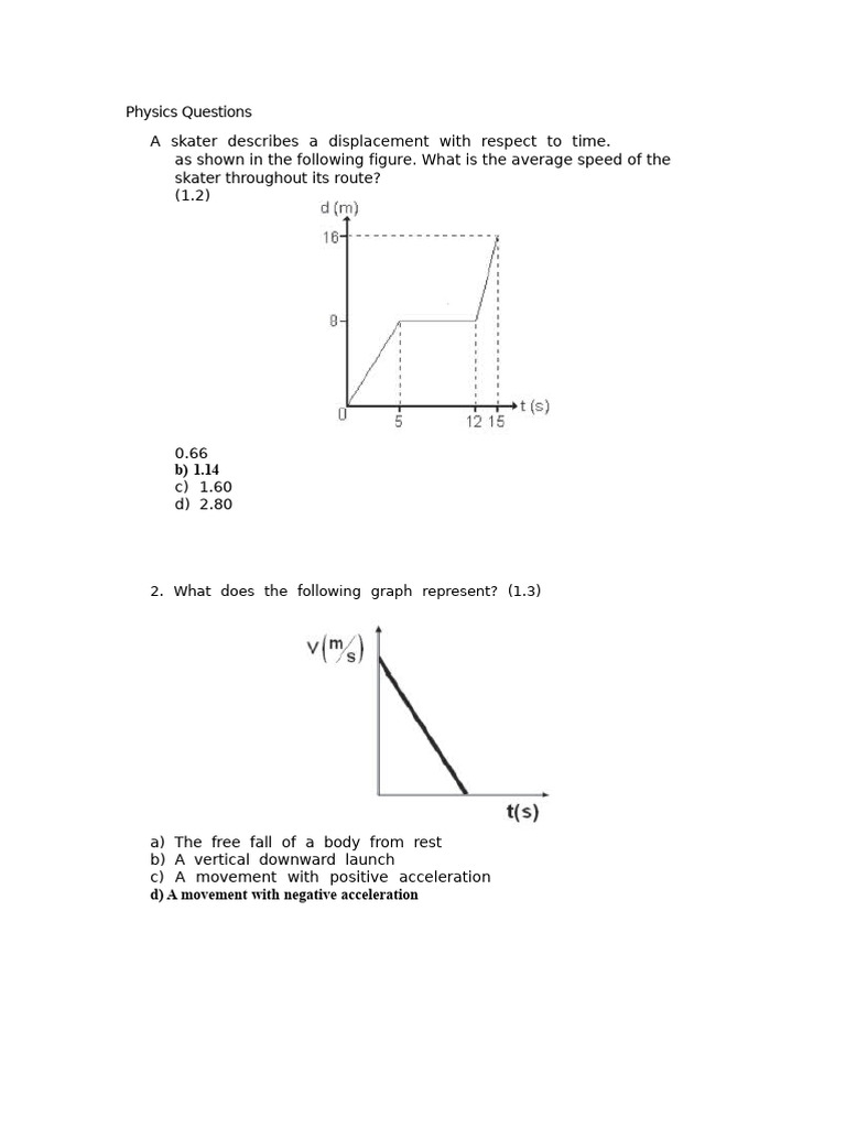 Physics Questions | PDF | Force | Waves