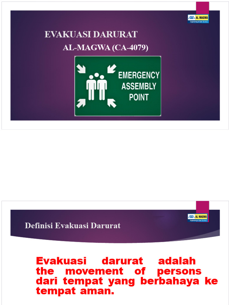 Panduan Evakuasi Darurat Al-Magwa | PDF