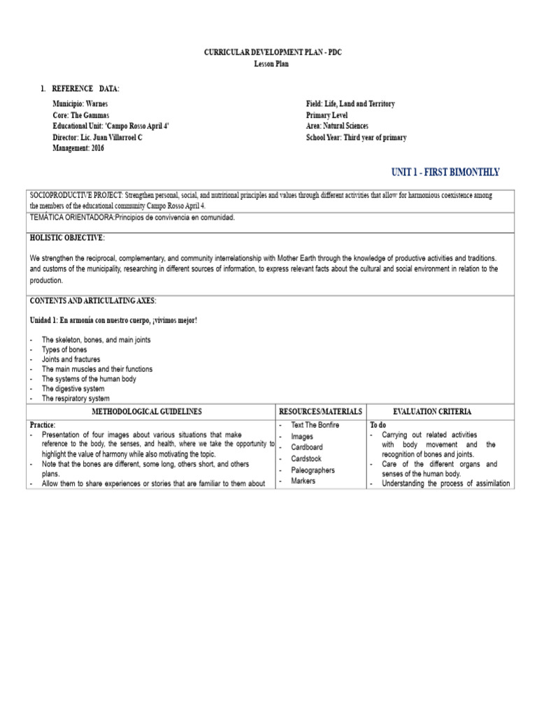 Primary Natural Sciences Curriculum Plan | PDF | Matter | Water