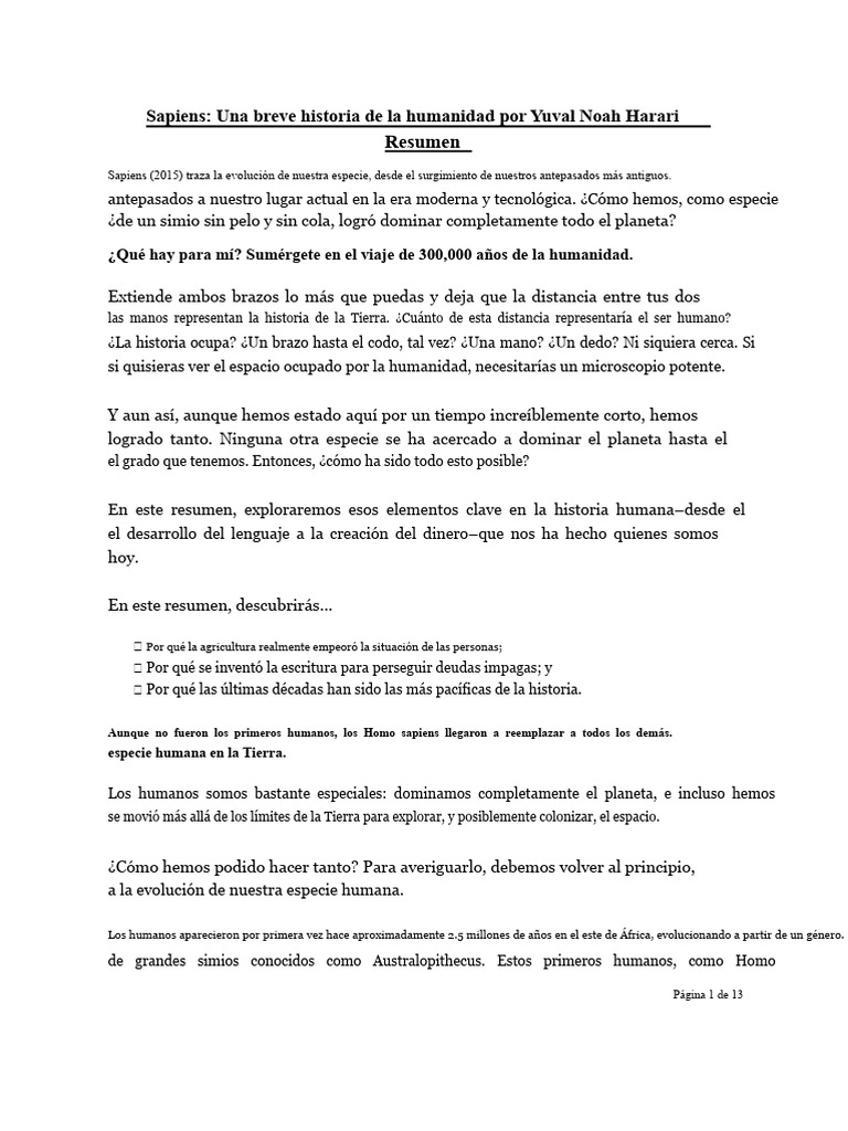 Evolución y Dominio de Homo Sapiens | PDF | Humano | Agricultura
