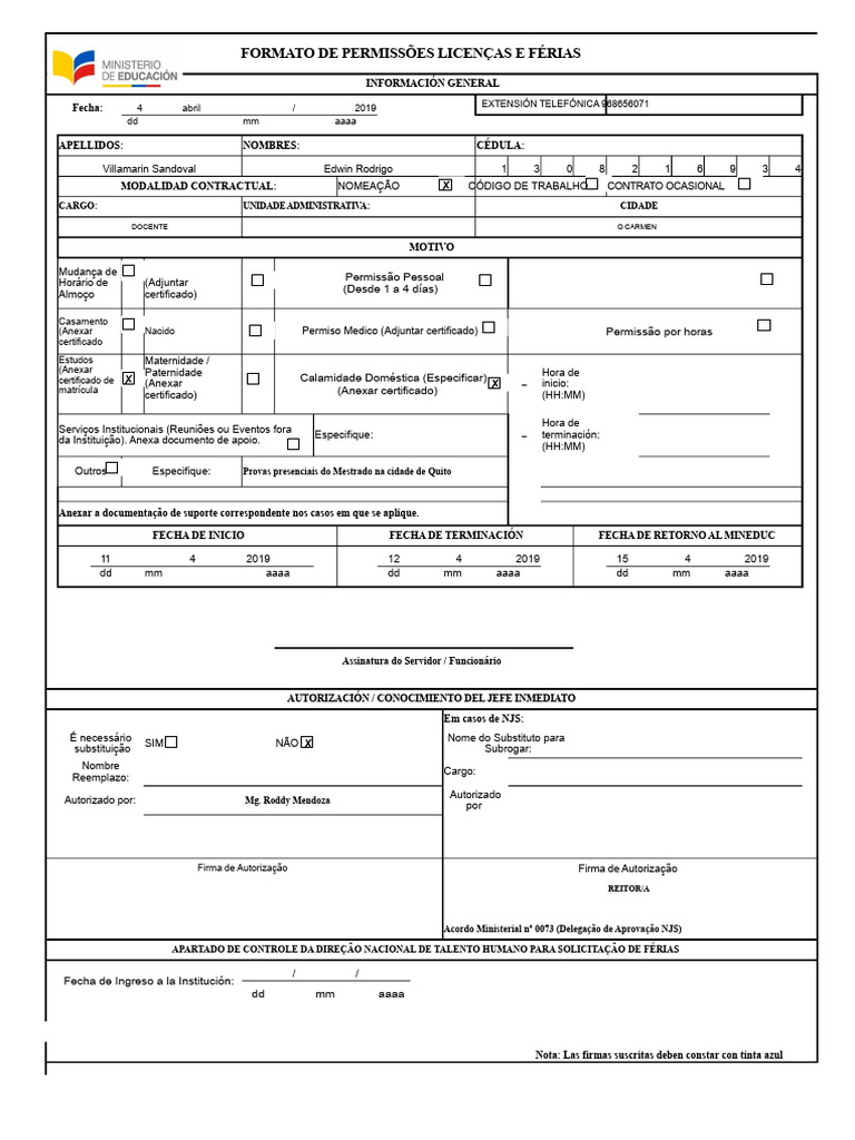 Formato de Permissão | PDF