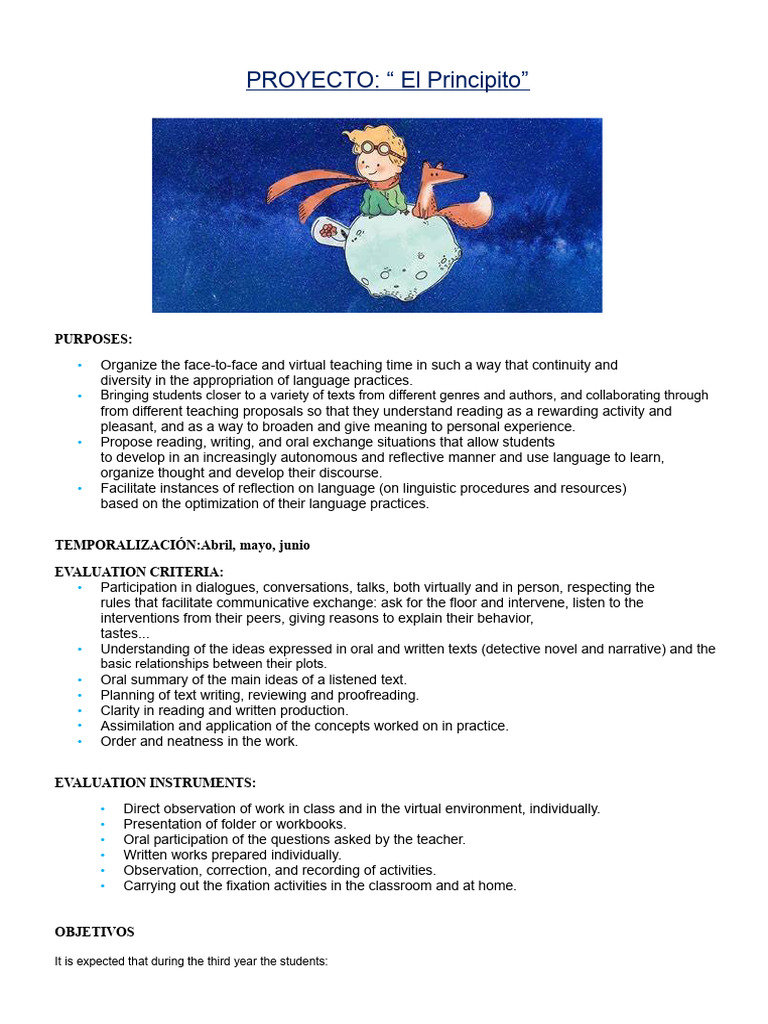 PROJECT, The Little Prince | PDF | Narrative | Semantics