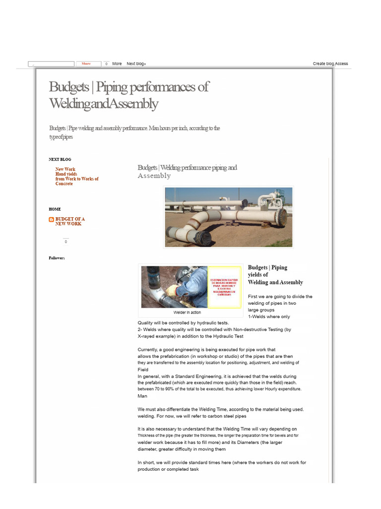 Welding and Piping Assembly Performance | PDF | Pipe (Fluid Conveyance ...
