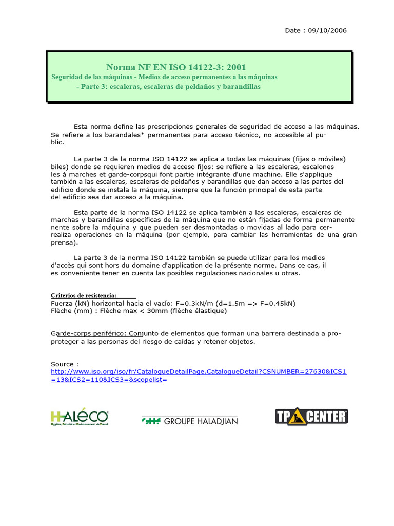 Seguridad en Accesos a Máquinas ISO 14122-3 | PDF