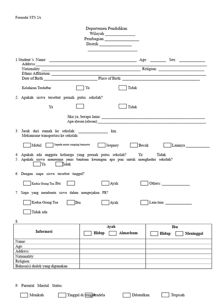 STS Form 2A | PDF