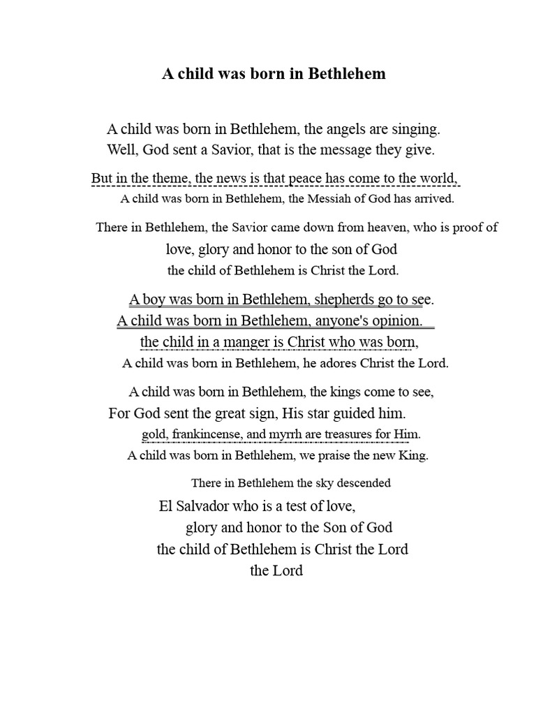 Child Born in Bethlehem: The Savior | PDF