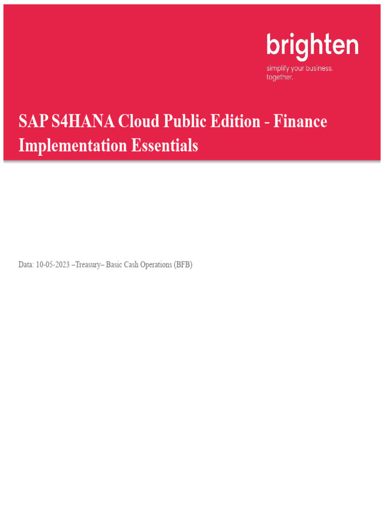 SAP Cloud - Basic Cash Operations (BFB) | PDF | Accounts Payable ...