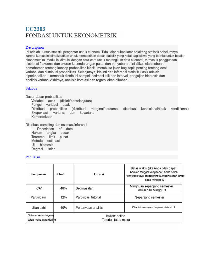 EC2303_silabus | PDF