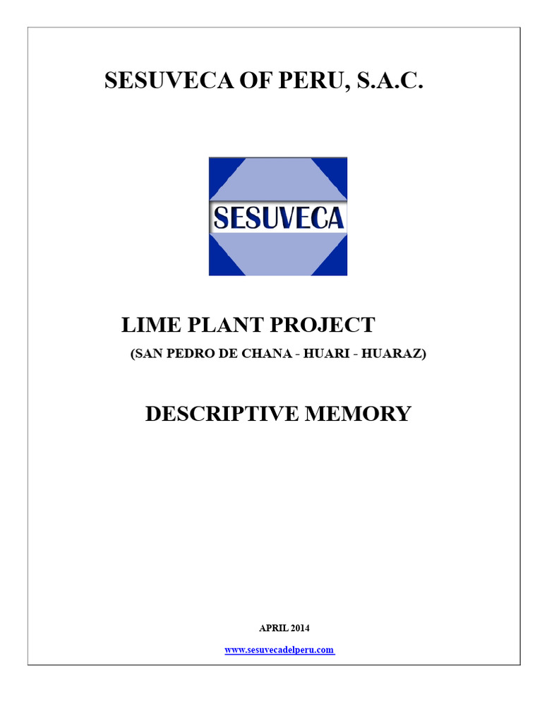Lime Plant Project | PDF | Lime (Material) | Materials