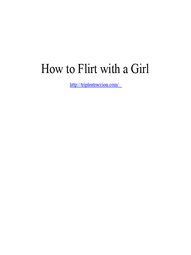 How To Flirt With A Girl | PDF