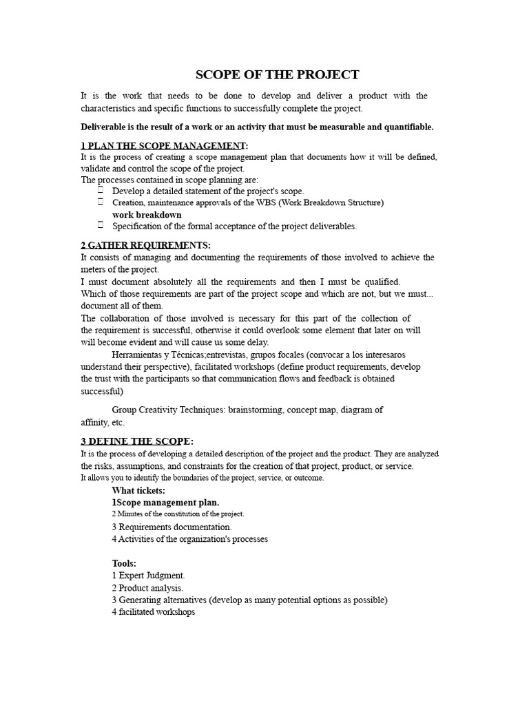 Project Scope | PDF