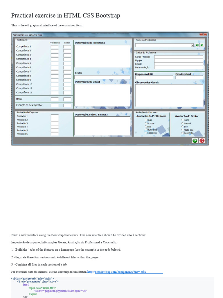 Practical Exercise of HTML CSS Bootstrap | PDF