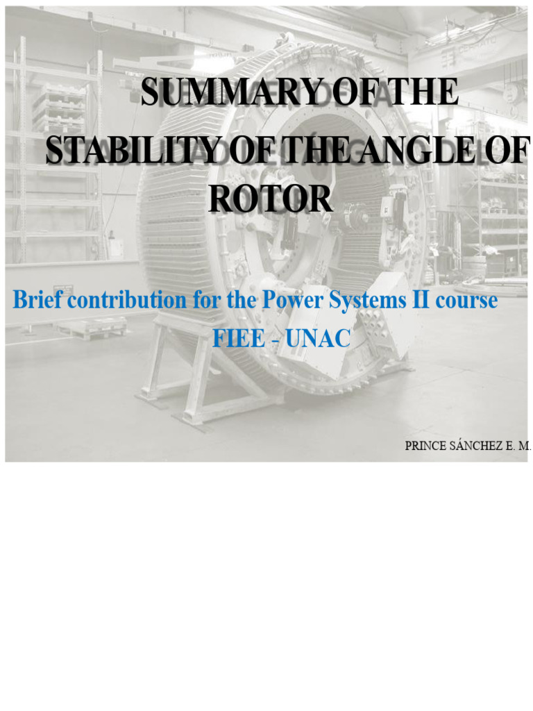 Stability of The Rotor Angle | PDF | Oscillation | Steady State