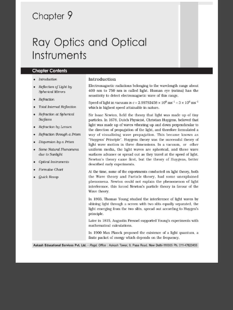 Ray Optics | PDF