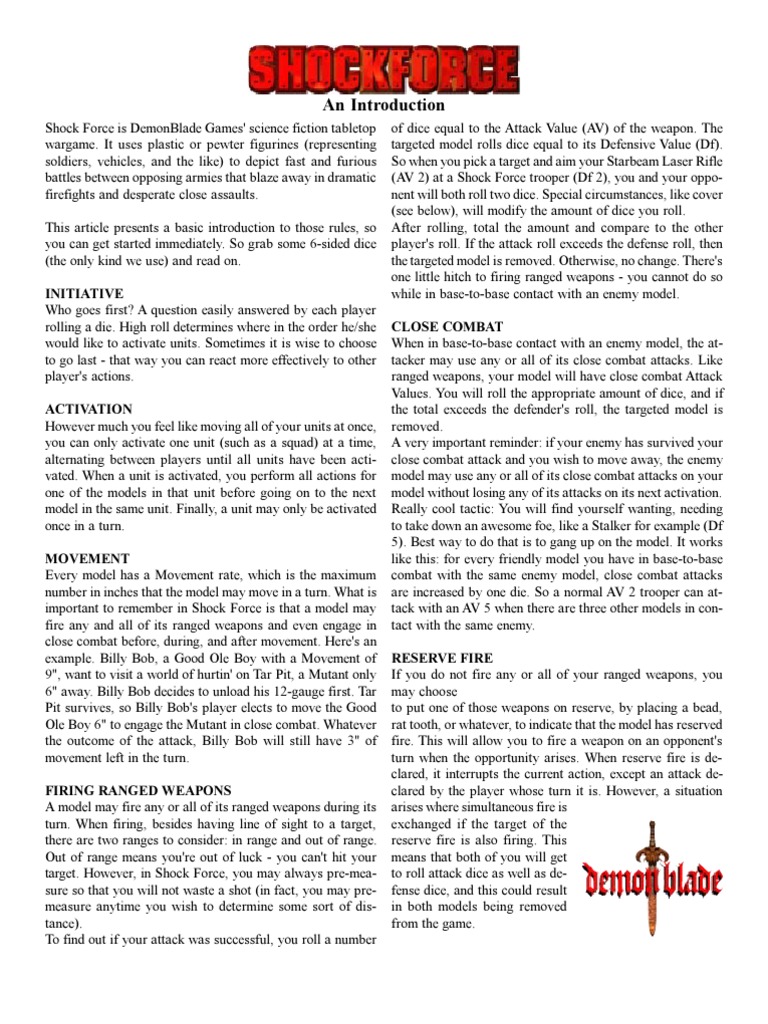 Shock Force V1 Introduction | PDF | Leisure | Violence