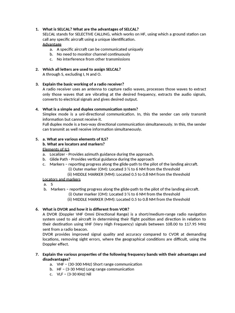 Sample Question Bank Answers | PDF | High Frequency | Radio