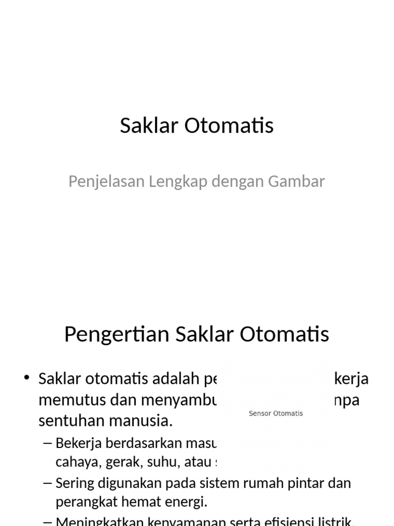 Saklar Otomatis Lengkap Bergambar | PDF