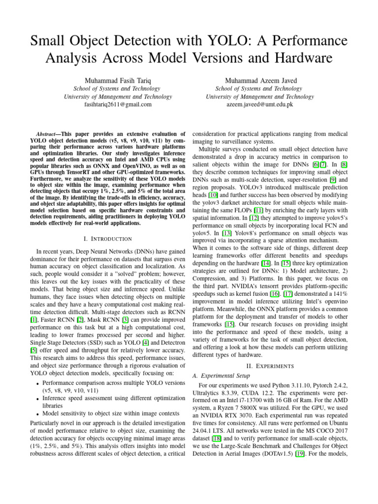 YOLO Small Object Detection Analysis | PDF | Deep Learning | Accuracy ...