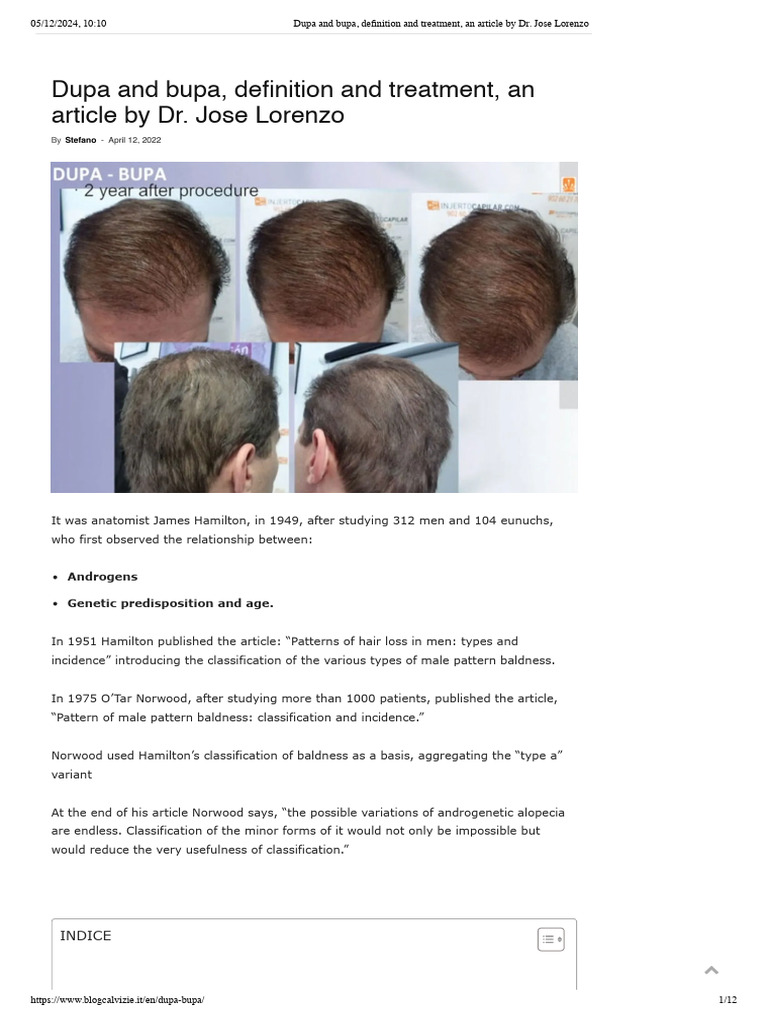 Dupa and Bupa, Definition and Treatment, An Article by Dr. Jose Lorenzo ...