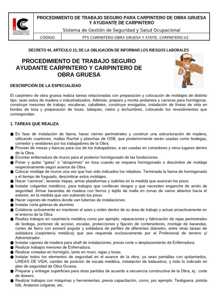 10.-CARPINTERO OBRA GRUESA (V2 06.23) Ok+ | PDF | Carpintería