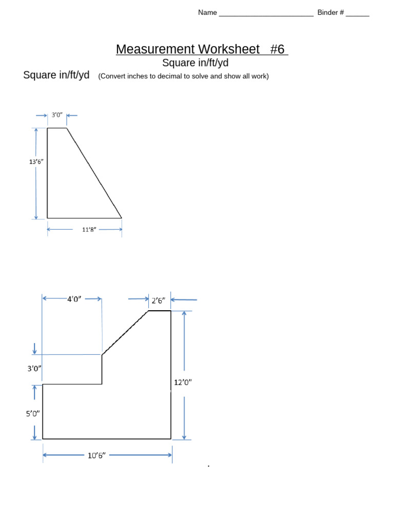 Measure Worksheet # 6 | PDF