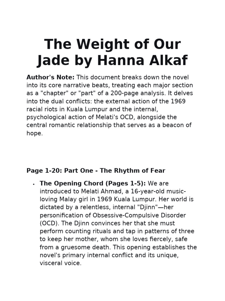 The Weight of Our Jade by Hanna Alkaf | PDF