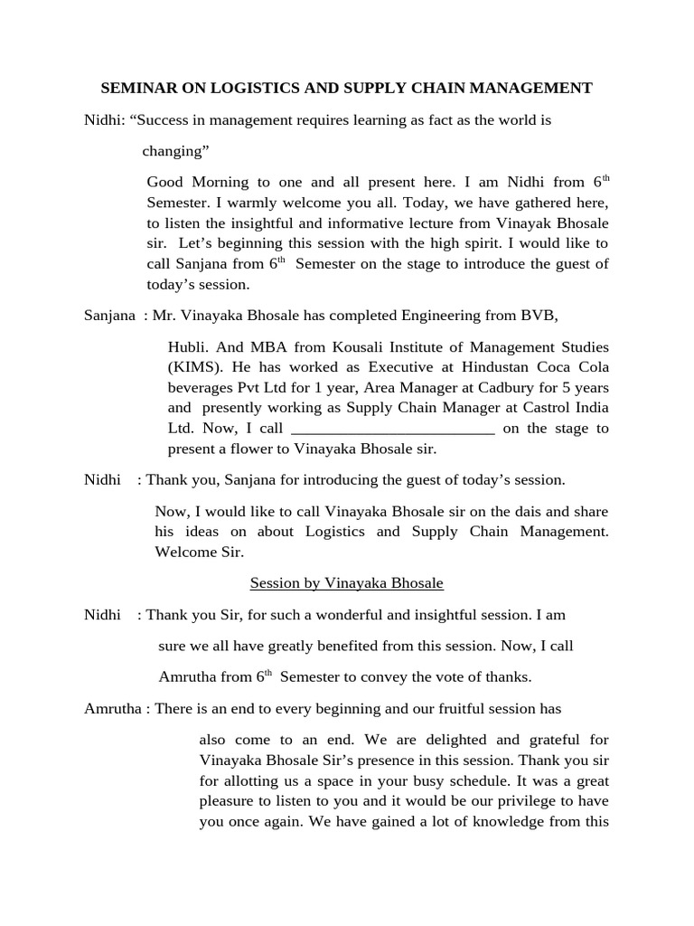 MOC of Logistics and SCM | PDF