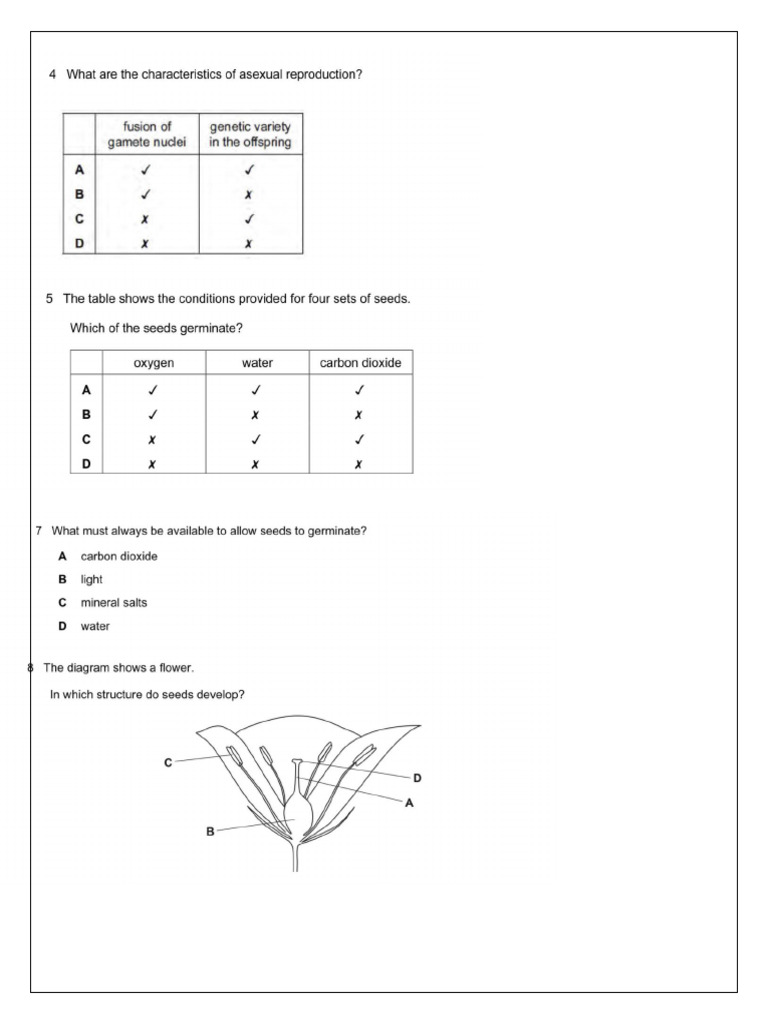 Biology - Reproduction in Plants - Topical Paper | PDF