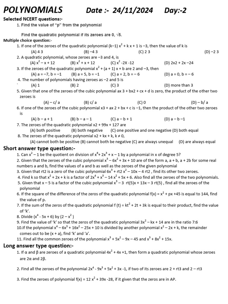Polynomials | PDF