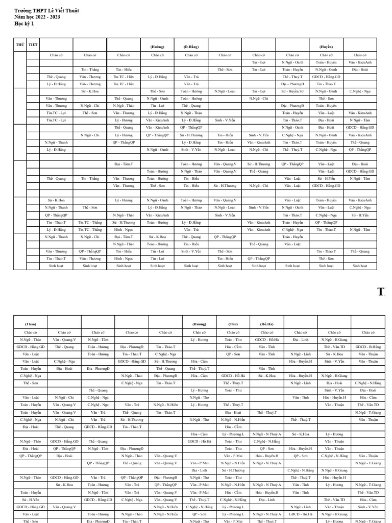 TKB So 3. Thực Hiện Từ 10.11.2022 | PDF