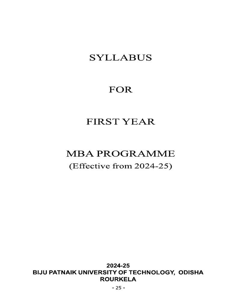 Mba Syllabus | PDF | Marketing | Economics