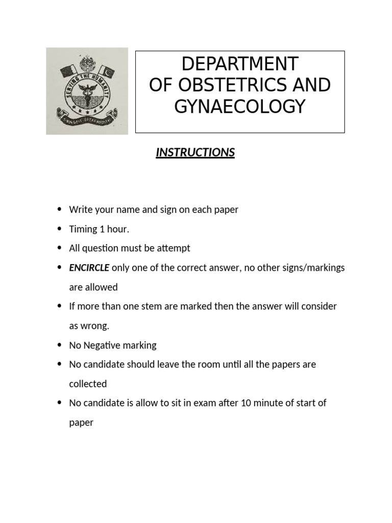Instructions PG Test Jan 2022 | PDF