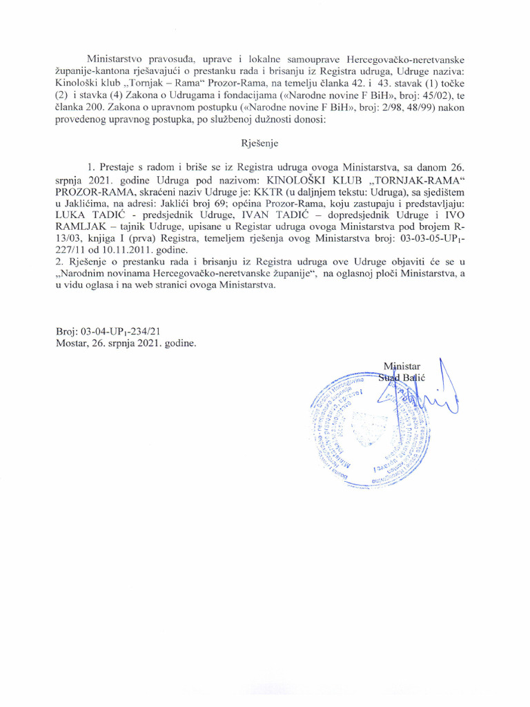 Kinoloski Klub Tornjak Rama Prozor Rama | PDF