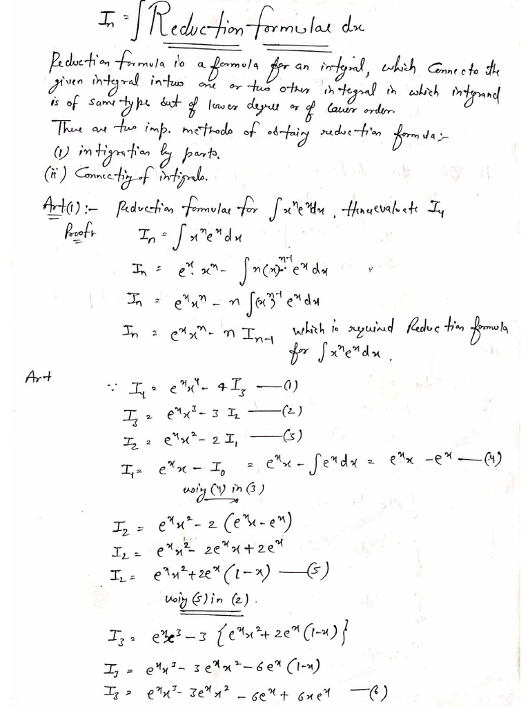 Reduction Formula | PDF
