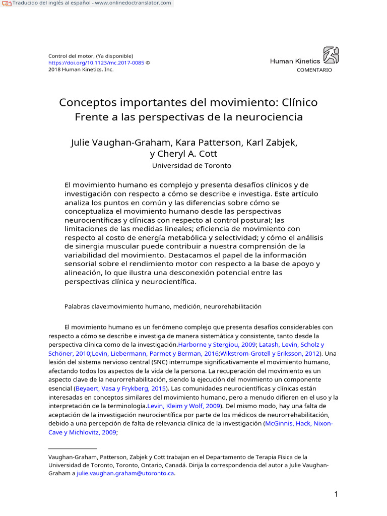 Vaughan-Graham Et Al 2019 - Important Movement Concepts. Clinical ...